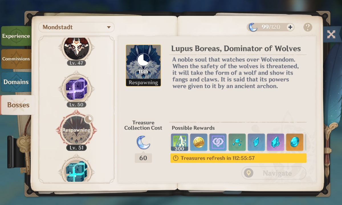 Lieu Wolf of the North à Genshin Impact